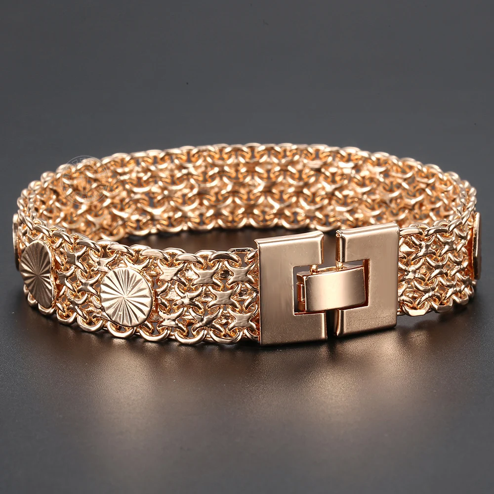 12mm Bangle Heart Love for Women Girls 585 Rose Gold Double Weaving ...