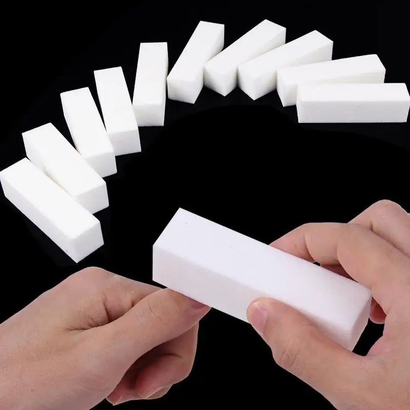 1/2/10pcs Durable Sponge Nail File White Sanding Buffer Block Acrylic ...