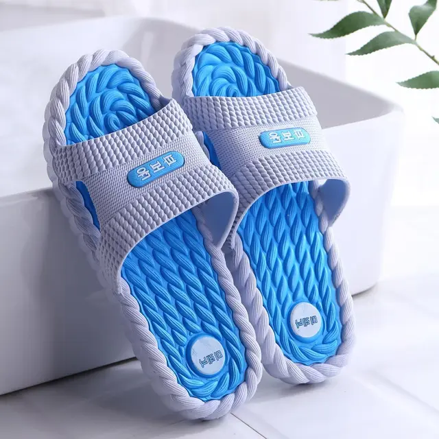 Bathroom slippers men's summer outdoor home wear men's thick-soled ...