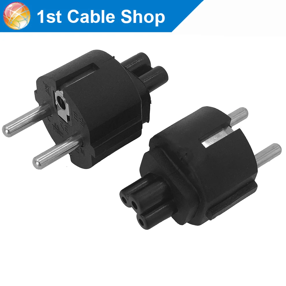 2PCS/lot EU Mains Power Cable plug adapter EU PLug to IEC320 C5 Clover ...