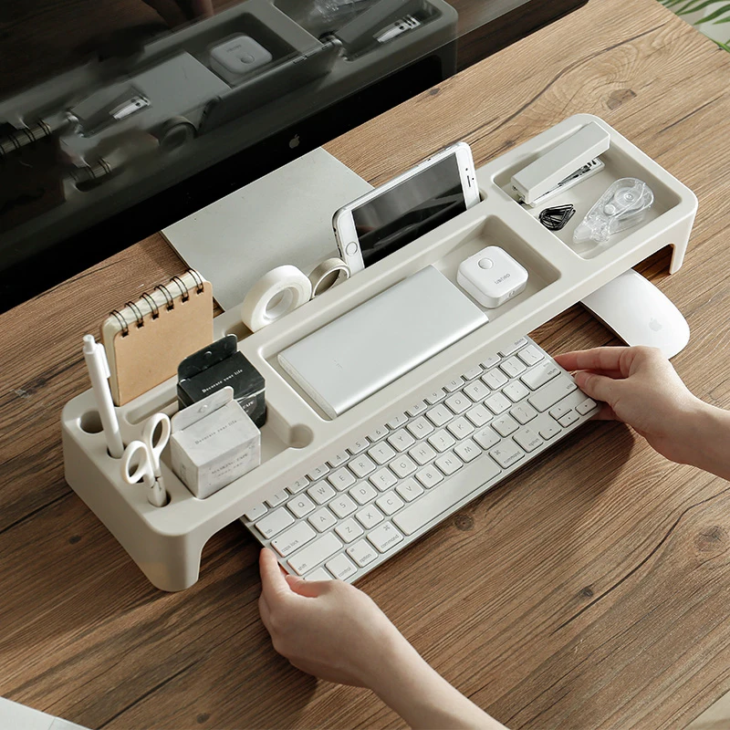 Office Desktop Keyboard Storage Box Simple Computer Enhanced Storage ...