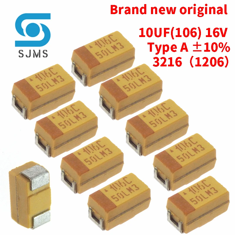 10-20-50PCS-Brand-new-original-SMD-Tantalum-Capacitor-106K-10UF-16V-10 ...
