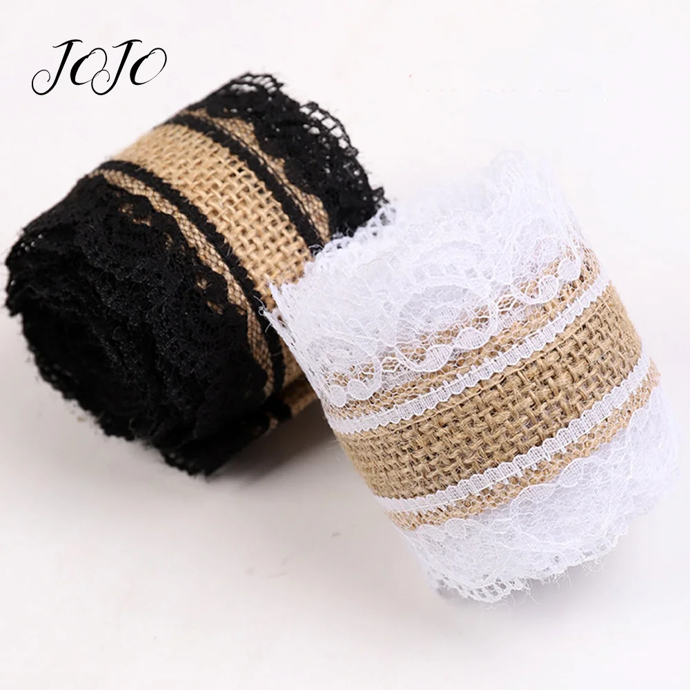 JOJO łuki 25mm 2m koronki konopnej wstążki dla rzemiosła juta rolki do ...