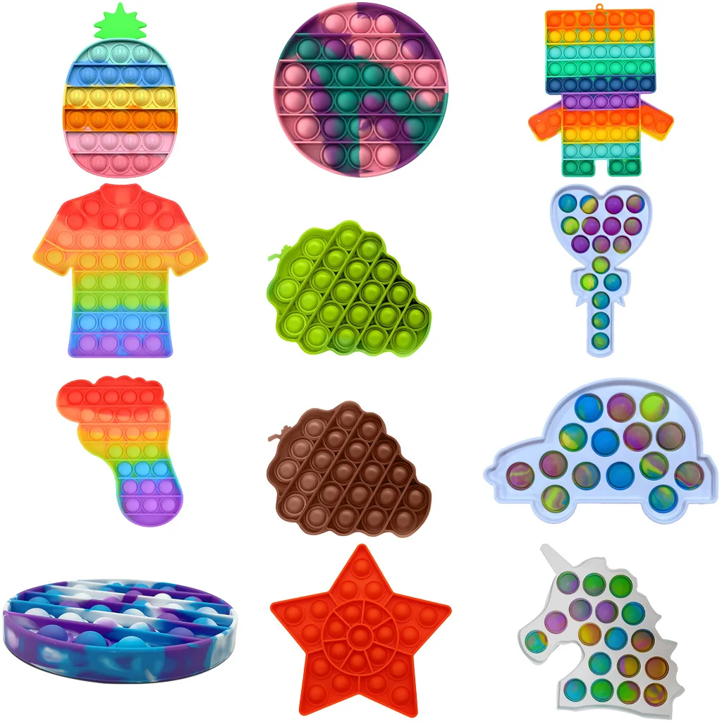 Hot Cute Popits Fidget Kids Toy Its Bubblerainbow Anti-stress Antistres ...