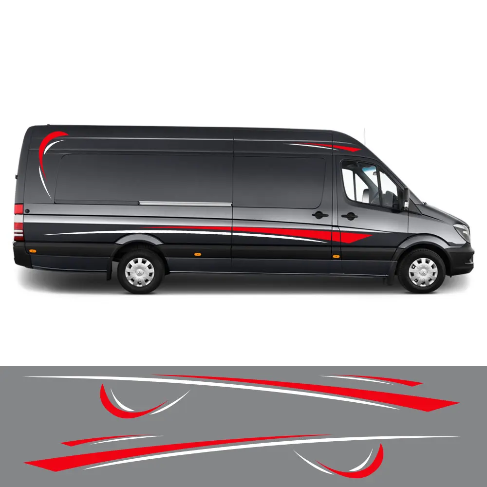 6 Pcs Lot Car Stickers Graphics Sports Vinyl Stripes Camper Van Decals ...
