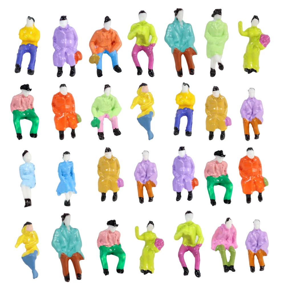 HO Scale Model Figures 1:87 All Seated People Train Railway Passengers ...