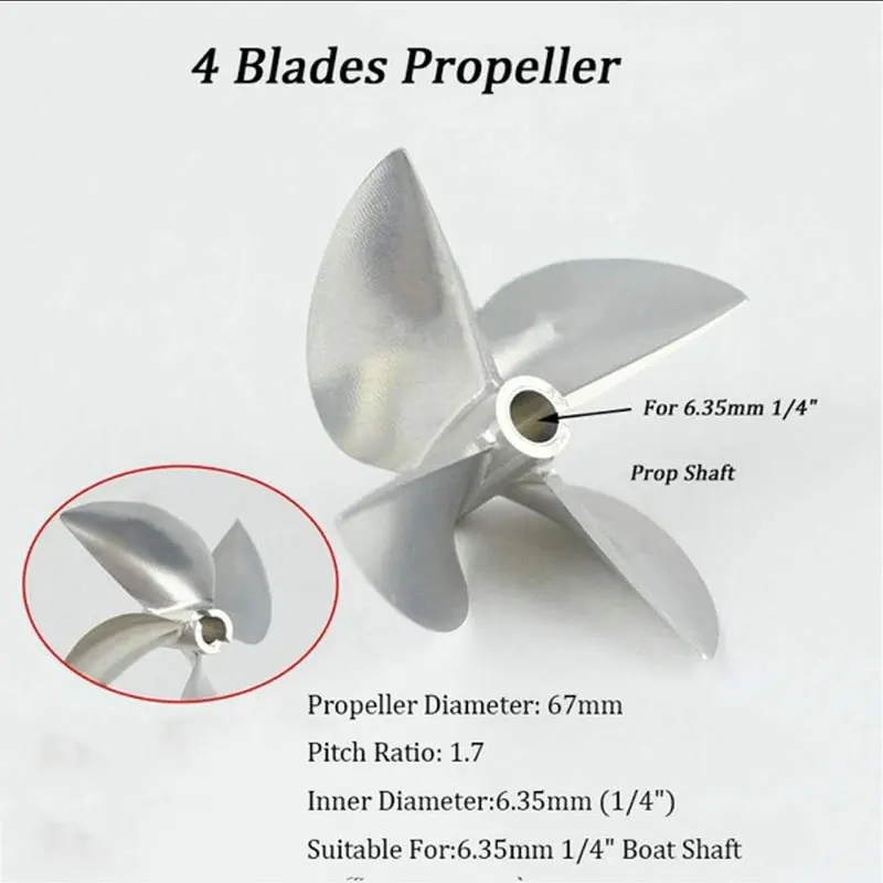 Rc Racing Boat Propeller High Quality CNC Machined 4 Blades Alloy ...