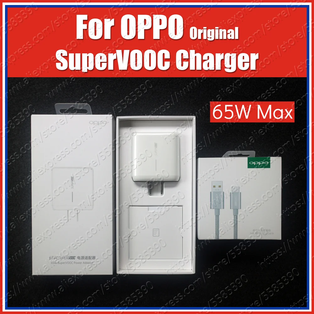 Original Oppo 65w Super Vooc Charger Apply To Oppo Find X2 Pro Reno 4 ...