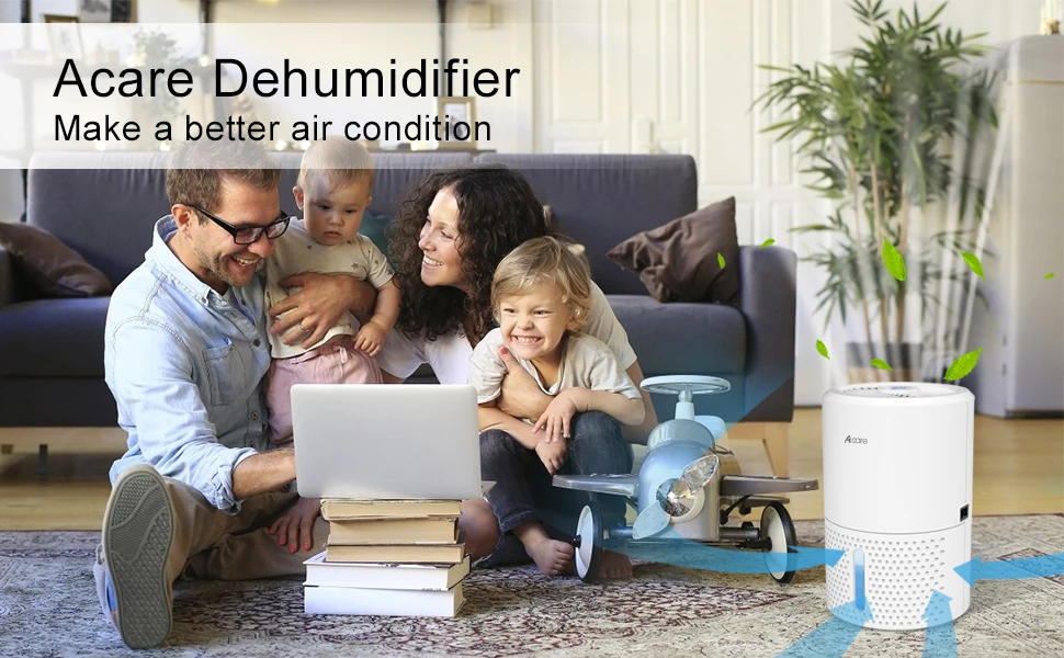 Acare Dehumidifier Moisture Absorbers Air Dryer with 900ml Water Tank ...