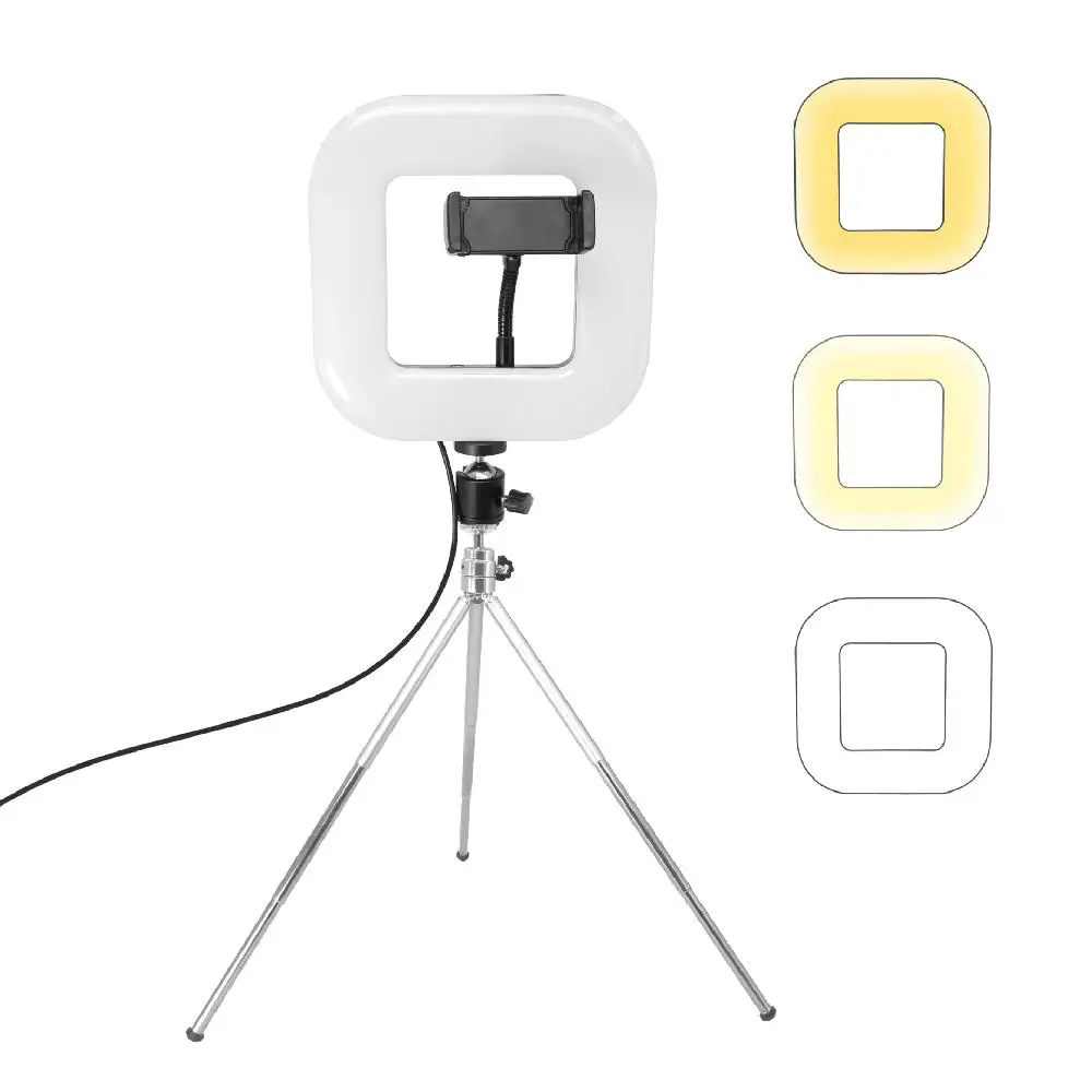 18cm-Dimmable-LED-Square-Light-with-Tripod-Phone-Fill-Light-Portable ...