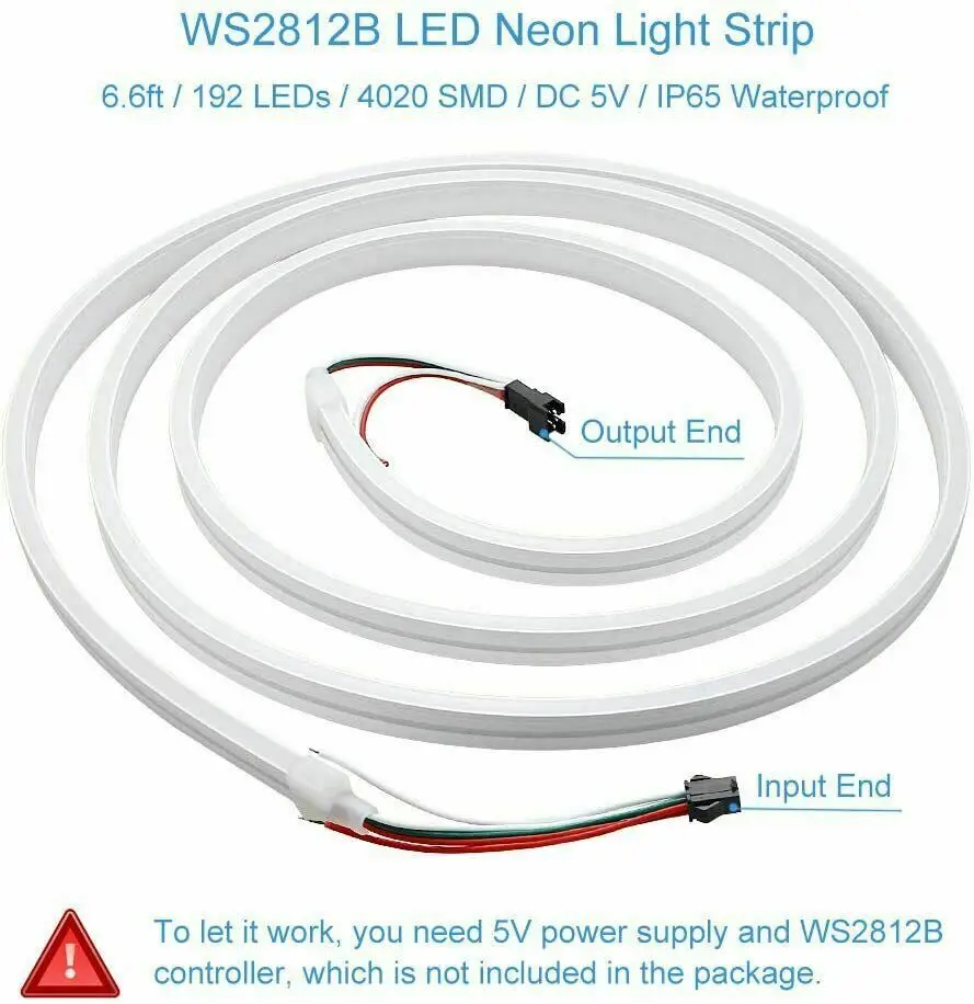 5V Addressable Rainbow ARGB LED Strip Neon Rope Tube Soft SK6812 IC ...