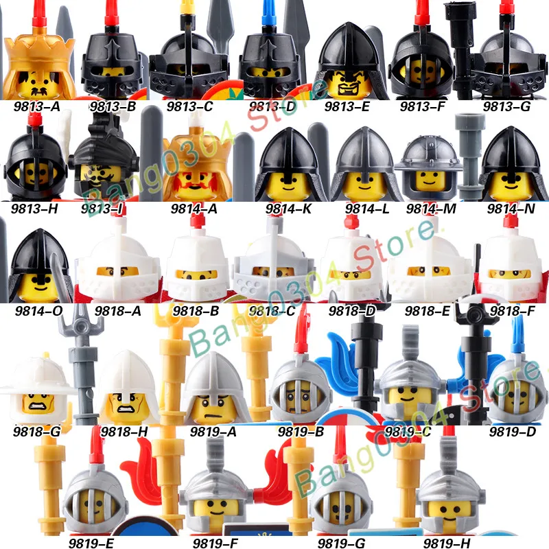 Medieval Knight Series Golden Knight Red Cross Knight Building Block ...