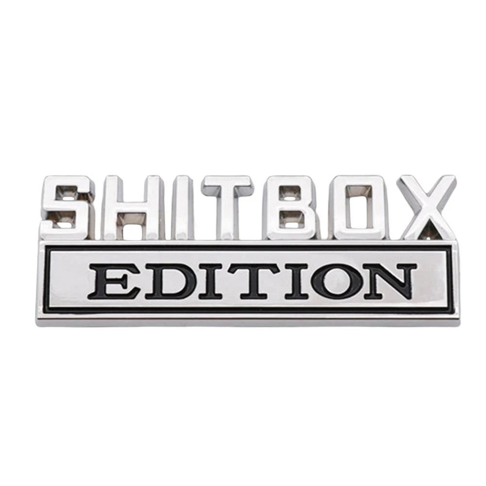 3d Big Size Shitbox Edition Emblem Abs Car Badge Car Tail Trunk Side ...