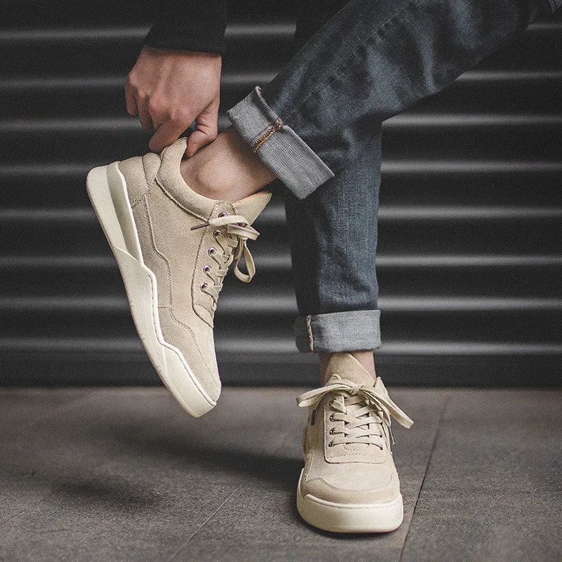 Big Sale 2019 Autumn Brand Genuine Cow Suede Round Toe Casual Leather ...