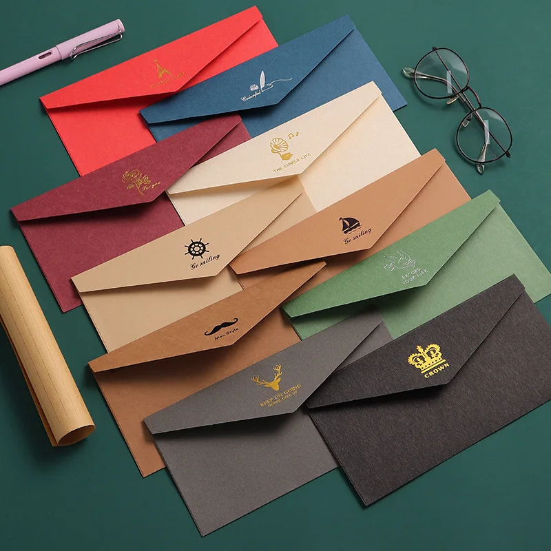 10-pcs-lot-Envelope-stationery-set-11-22cm-Vintage-Gold-Envelopes-for ...