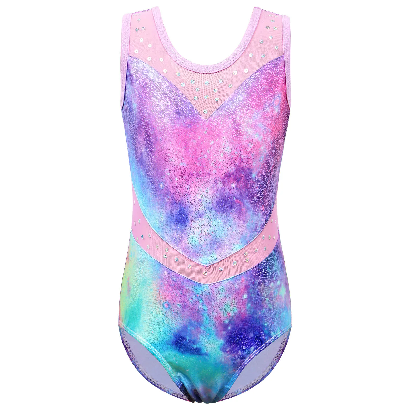 BAOHULU Galaxy Print Leotard for Girls Sleeveless Gymnastics Practice ...