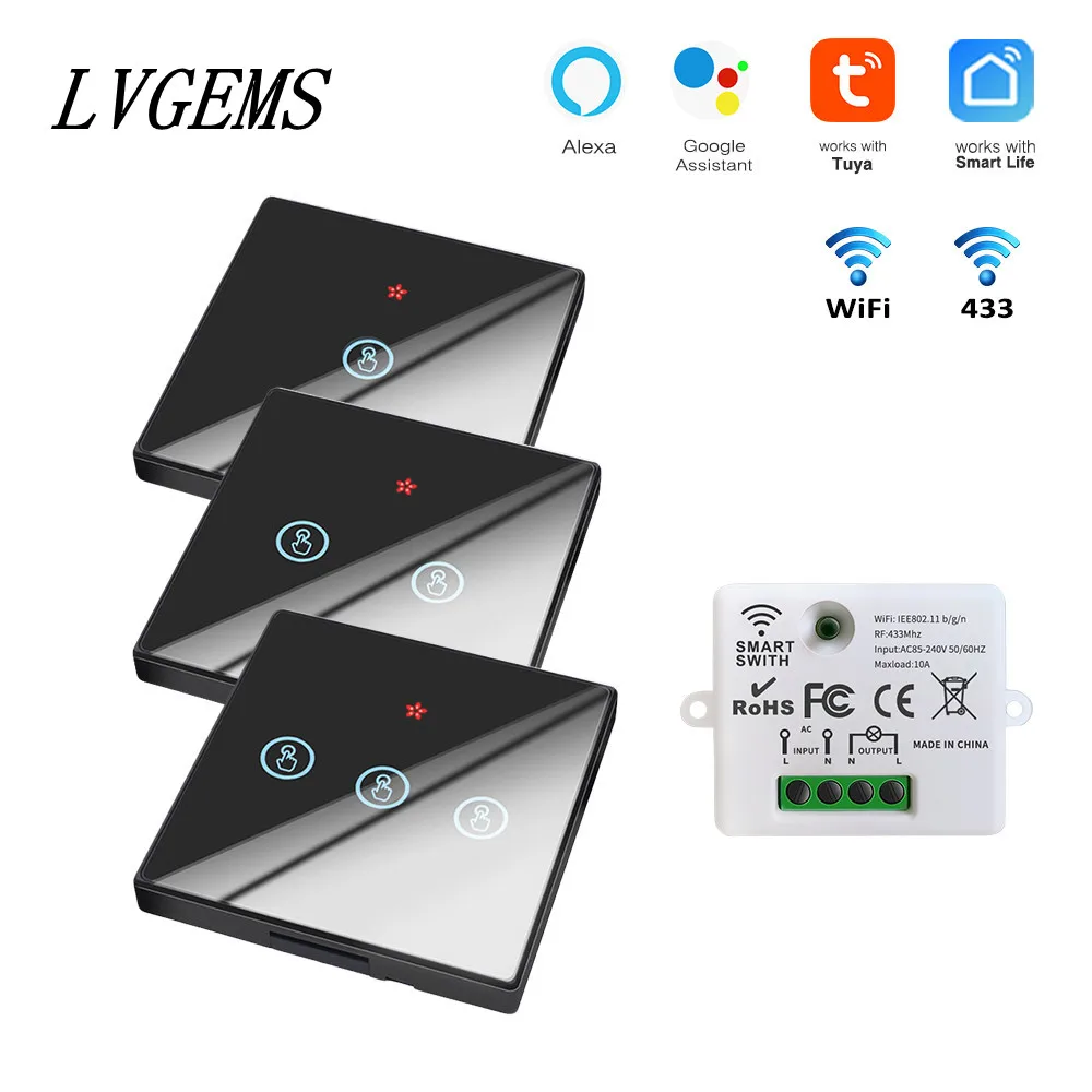 Tuya-Wireless-Wifi-Smart-Switch-1-2-3-Gang-Touch-Glass-Panel-Smart-Home ...