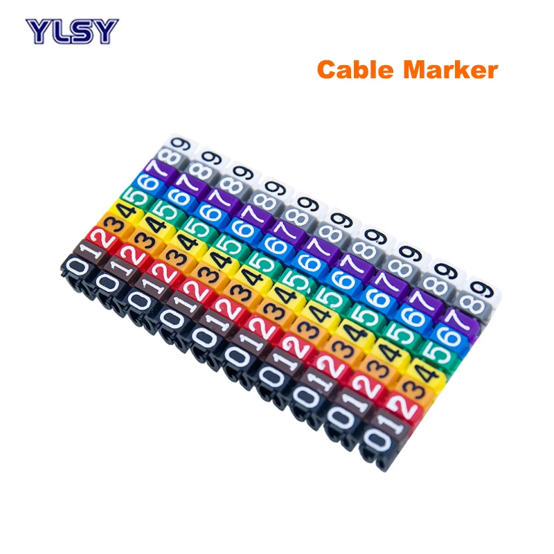 450 Stks/partij Kabel Kleur Nummer Buis M Open Card Type Markers Clip ...