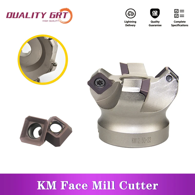 Q-Grt-Face-Milling-Cutter-KM12R50-22-4T-SEKT1204-Carbide-Insert-Clamped ...