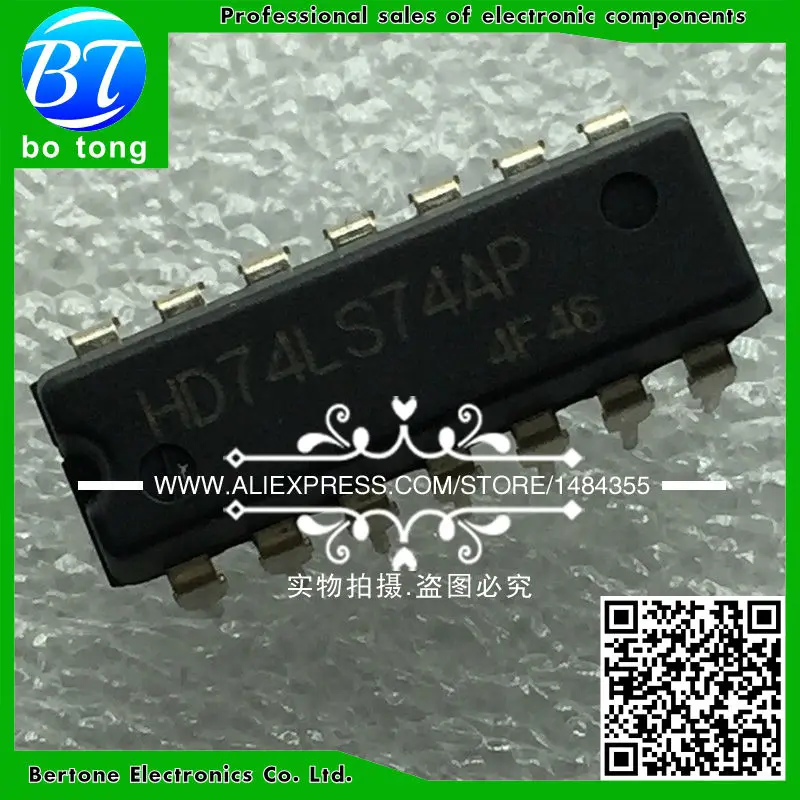 50PCS /100PCS free shipping HD74LS74AP DIP14 HD74LS74 DIP SN74LS74N ...