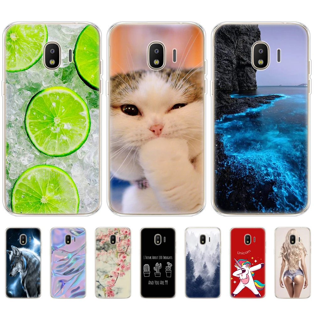 silicone Case FOR Samsung Galaxy J4 2018 Soft Silicon Back Cover Galaxy ...