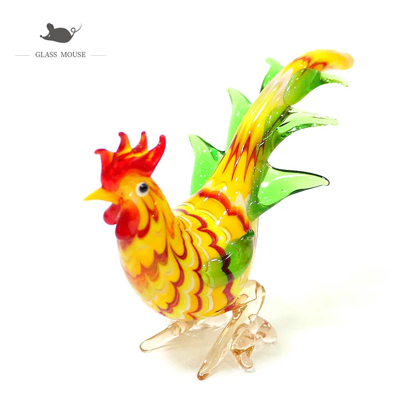 Glass Rooster Figurine Cock Collection Glass Rooster Statue Glass ...