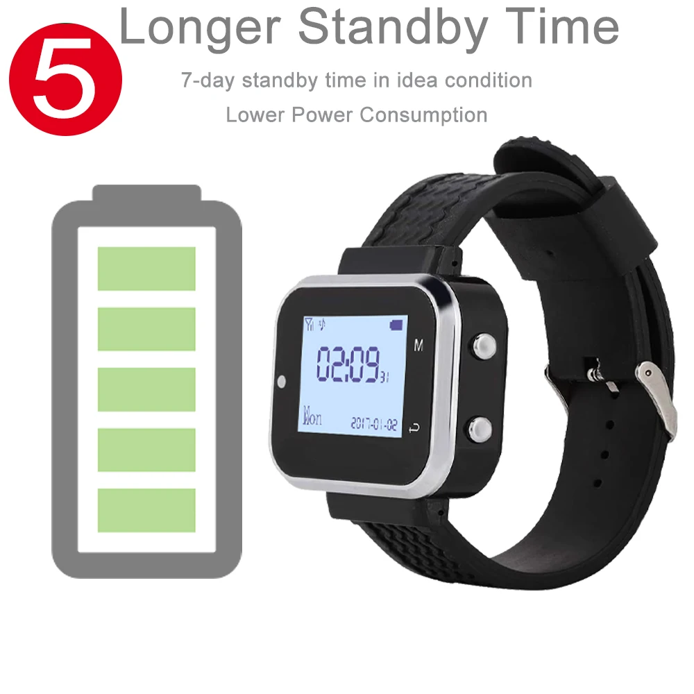 2 Wrist Watch Receiver 15 Waiter Table Button Wireless Calling Systems ...