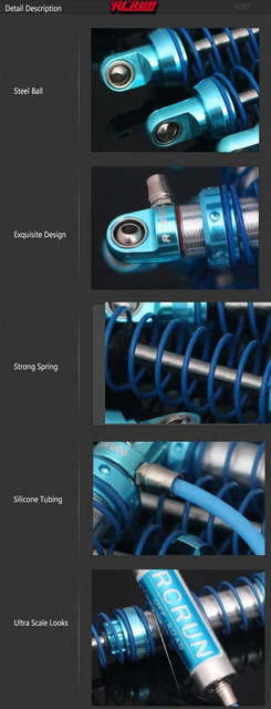 Rc 1/10 Ogrc 100mm Aluminum Adjustable Piggyback Shock Absorber Rc ...