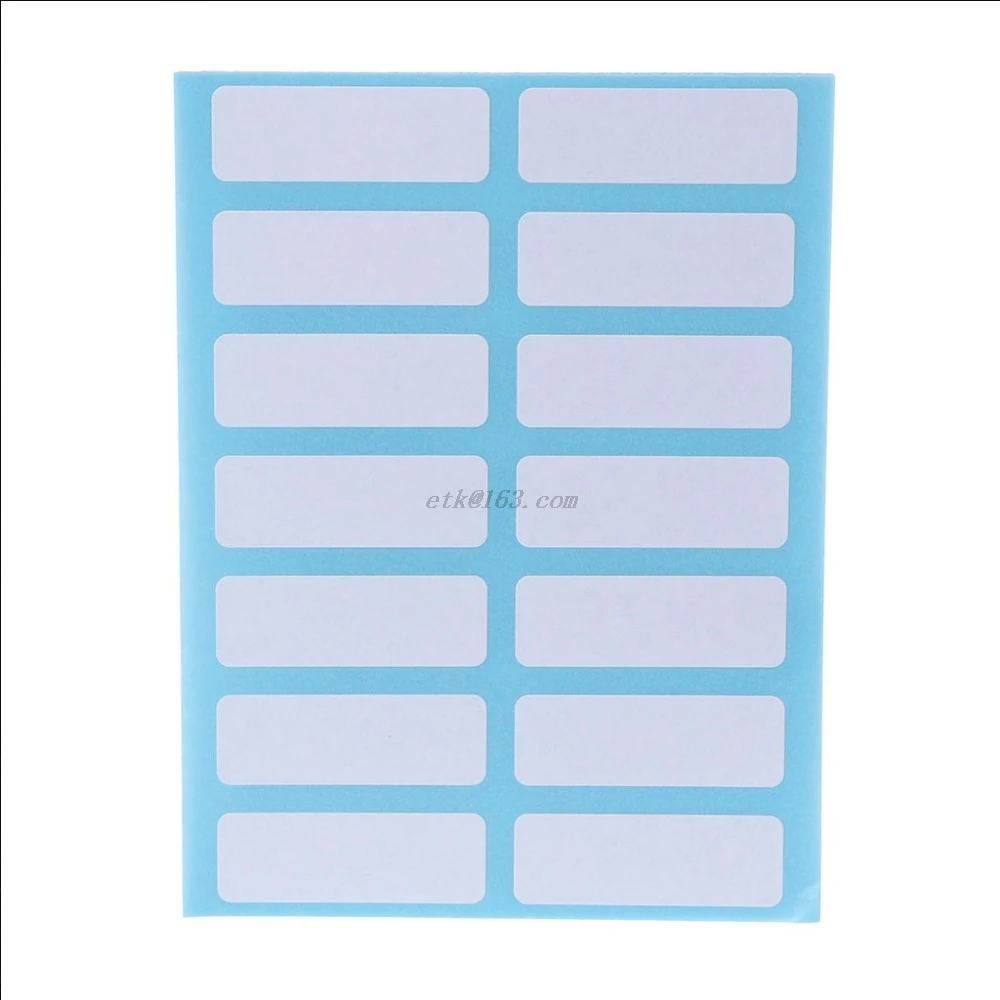 12 Sheet Self Adhesive Sticky White Label Blank Stickers Note Tags ...