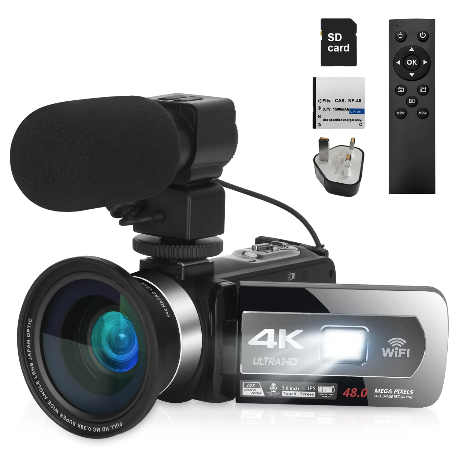 4K-Video-Camera-Vlogging-Camcorder-48MP-for-YouTube-Live-Streaming-with ...