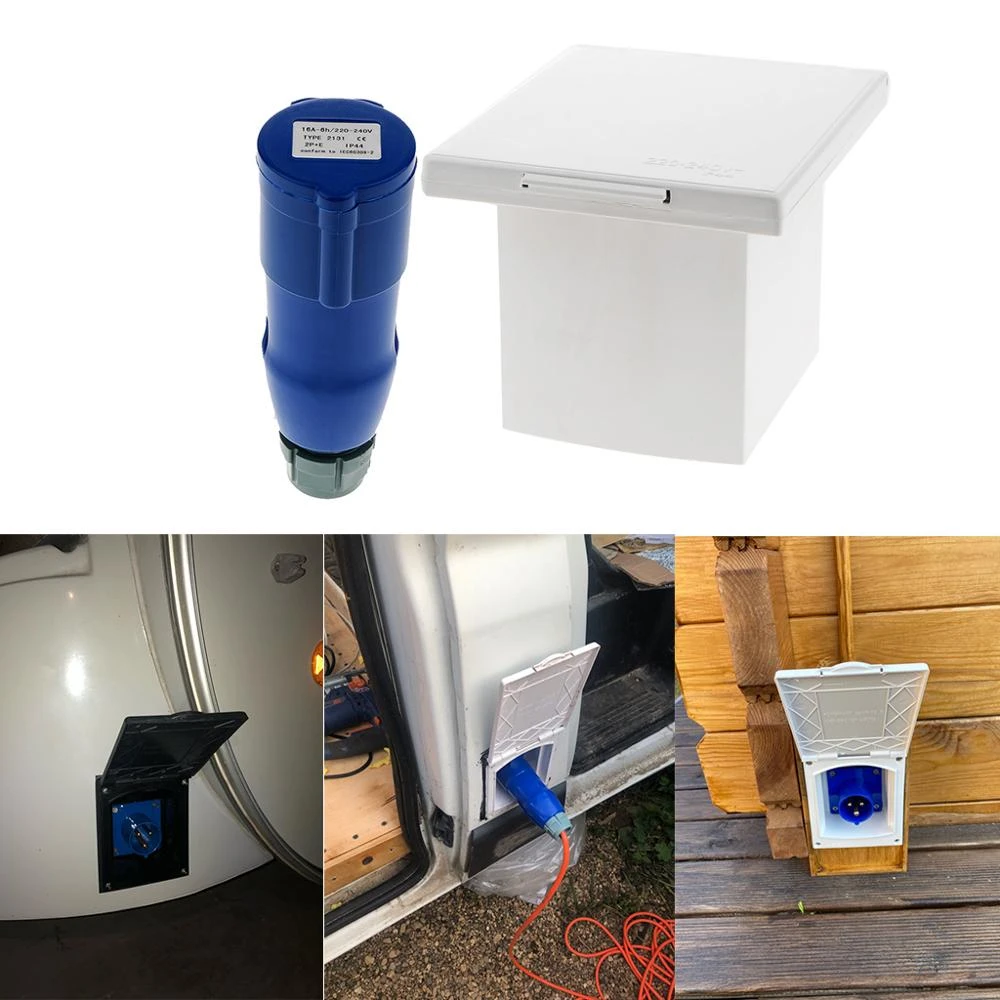 Rv External Socket 220v-240v Camper External Flush Hook Up Waterproof ...