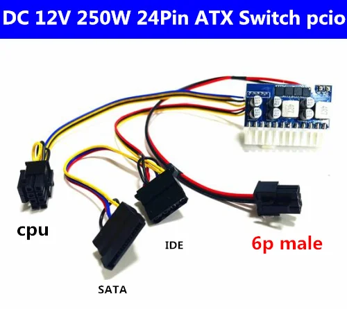 6pin-12V-DC-ATX-160W-24Pin-Pico-ATX-Switch-PSU-Car-Auto-Mini-ITX-High ...