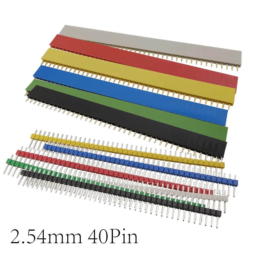 12Pcs/Set 40Pin 2.54mm Single Row Male Female PCB Board Pin Header 2 ...