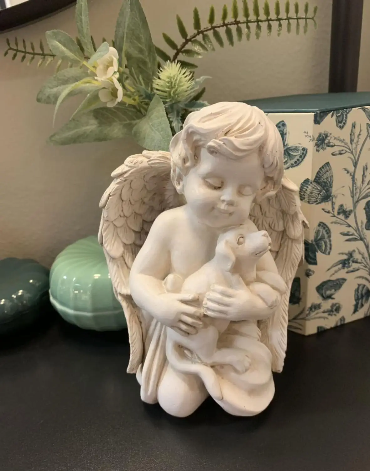 Dog Memorial Angel Pet Statue | Memorial Garden Angel Statues - Dog ...