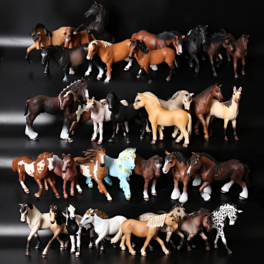 Realistic Plastic Horse Figurines Wild Horse Arabian Hanoverian Pinto ...