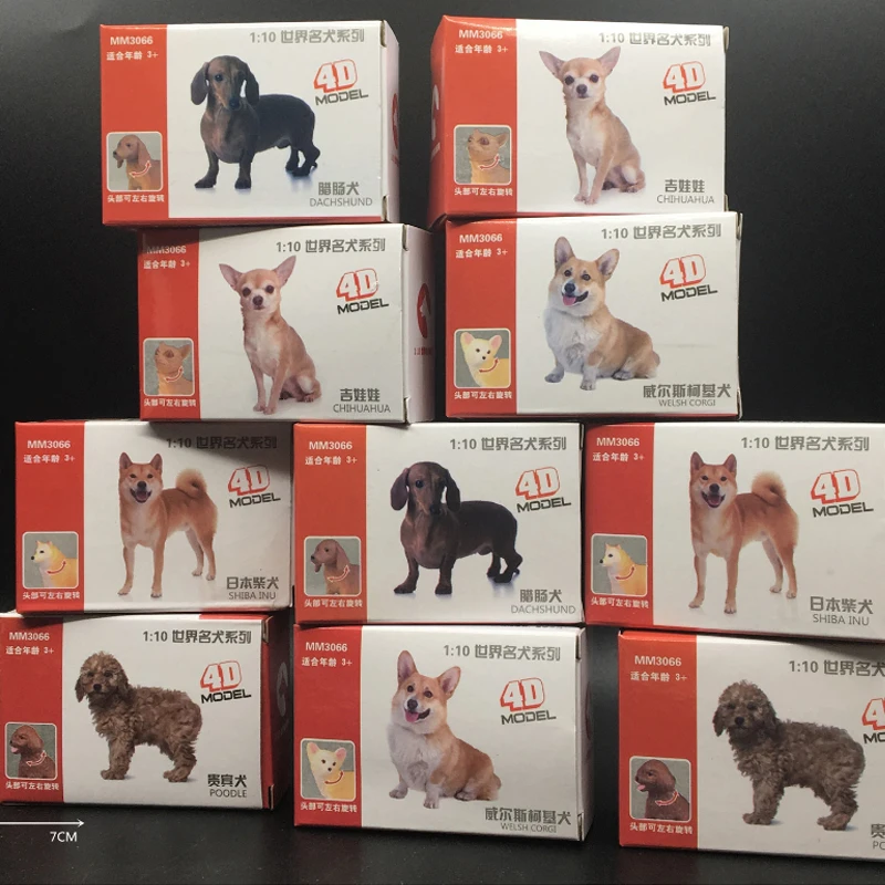 10pcs/set 1:10 4D World Famous Dog Model Toys Simulation Animal Model ...