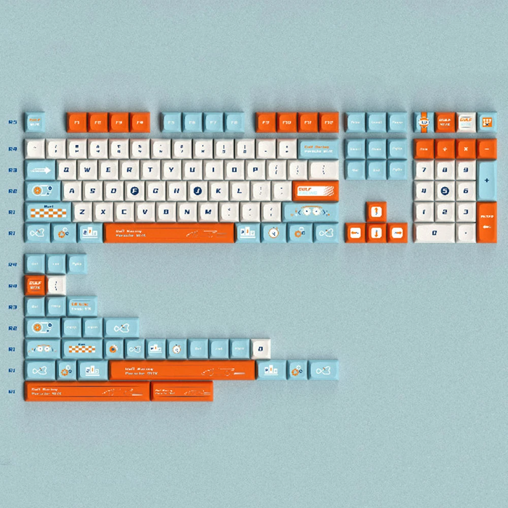 Gulf 917k Racing Sky Blue Orange White Keycap For Cherry Mx Gateron ...
