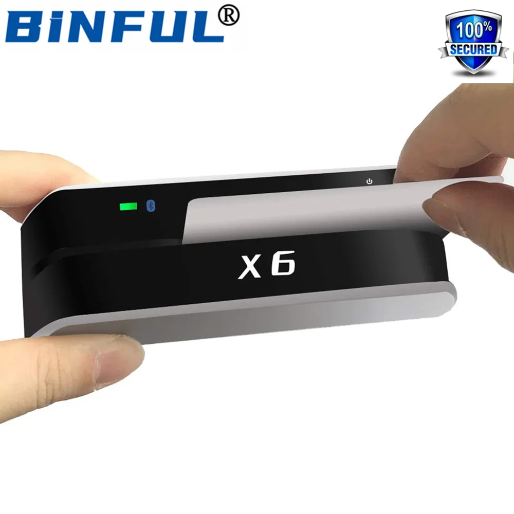 1set Binful Bluetooth Usb 3 Tracks Msr X6(bt) Vip Card Reader Writer ...