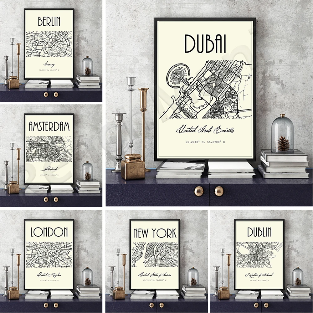 City-Street-Map-Poster-Printable-Wall-Art-Europe-Map-Coordinates-Travel ...