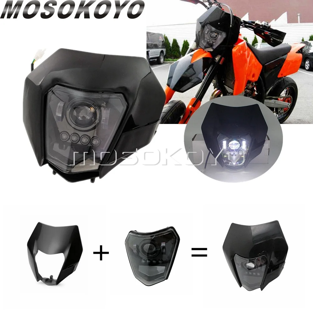 LED-Enduro-Headlight-TPI-Six-Days-Dual-Sport-Lighting-HI-LO-Beam-Dirt ...
