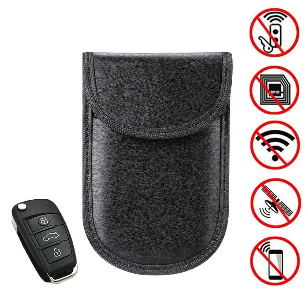 Car-Key-Signal-Blocker-Case-Faraday-Cage-Fob-Pouch-PU-Leather-Signal ...