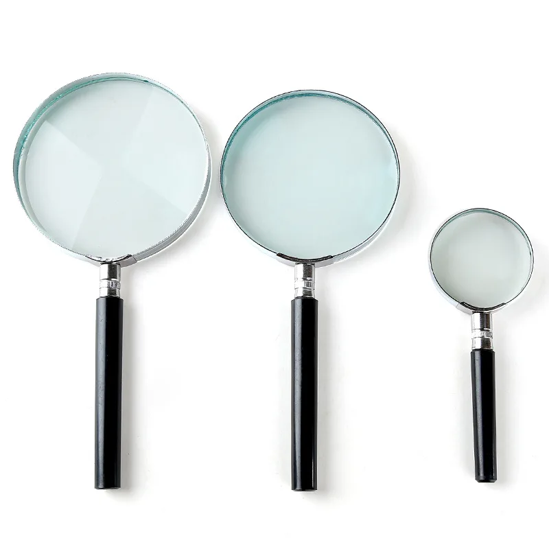 Portable-Handheld-Magnifying-Glass-Various-Sizes-5X-Reading-Newspaper ...