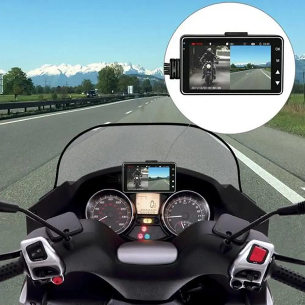 Motorcycle Dash Cam With Specialized Dual-track Front Rear Recorder ...