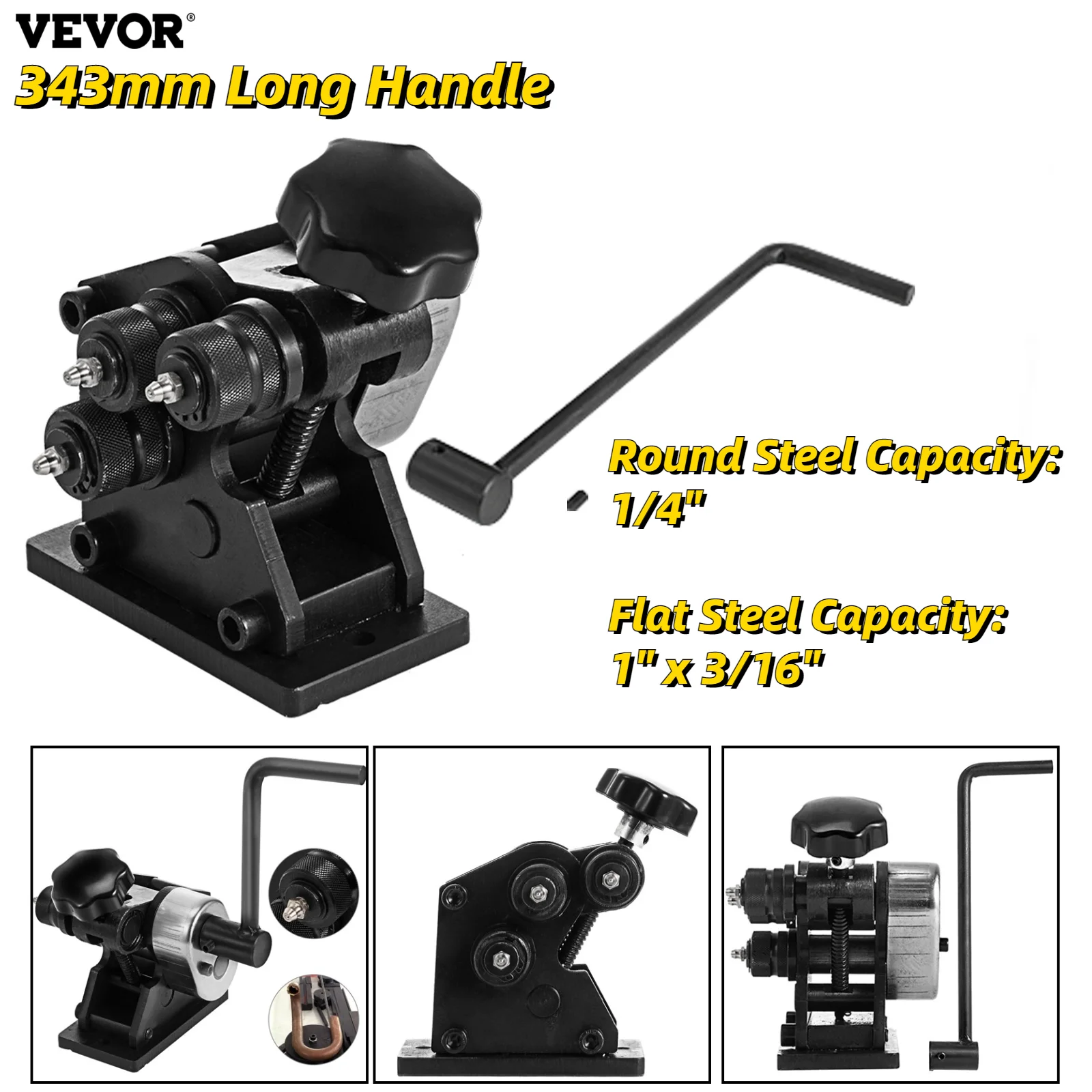 Vevor Manual Metal Pipe Ring Bender 13-1/2inch Gear Driven Handheld ...