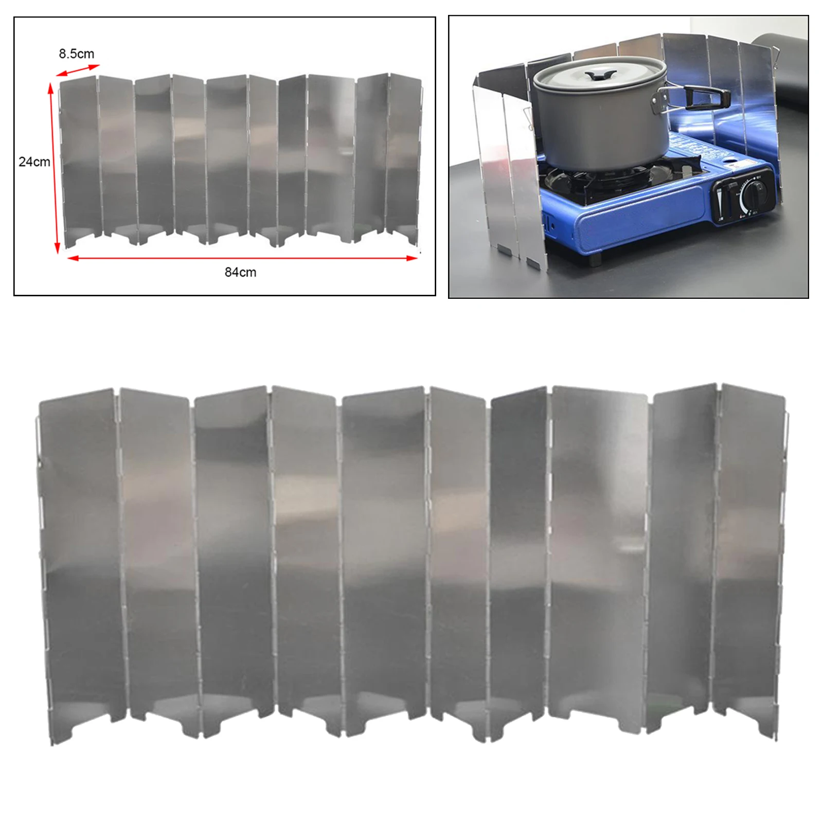 10x Folding Wind Shield Camping Grills Wind Panels Gas Stove Windscreen ...