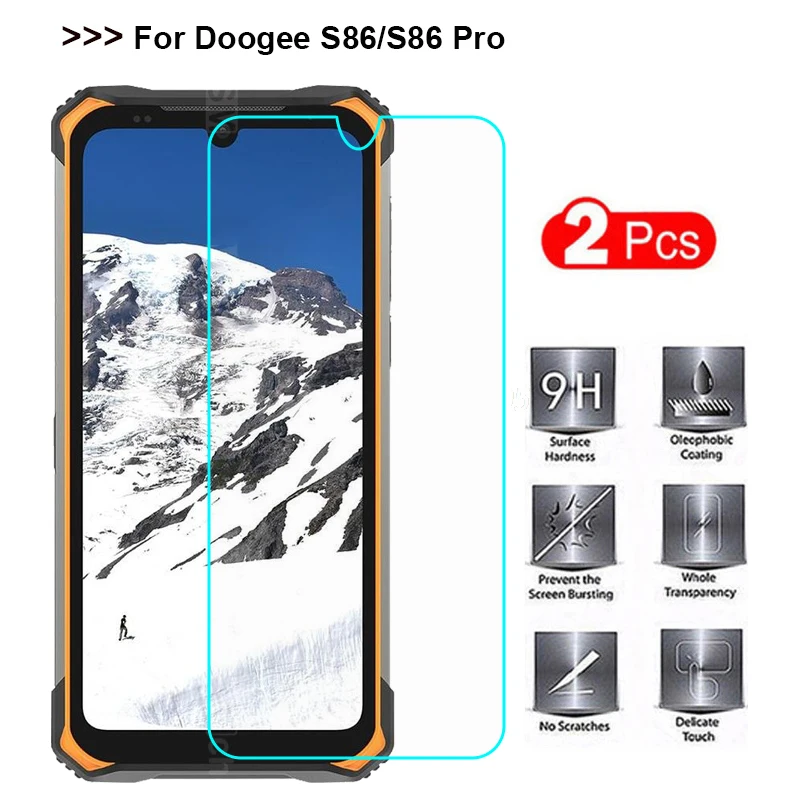 2pcs Tempered Glass For Doogee S86 On Screen Protector Protective Glass Phone Film On Glass ...