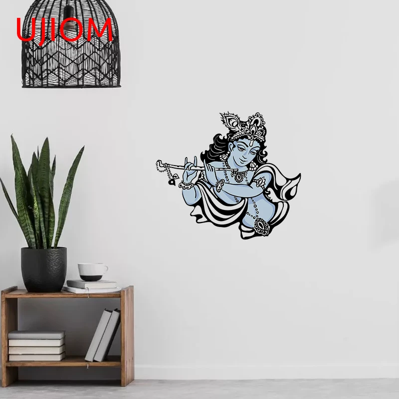 UJIOM Lord Krishna Wall Decor Living Room Wall Stickers Customizable ...