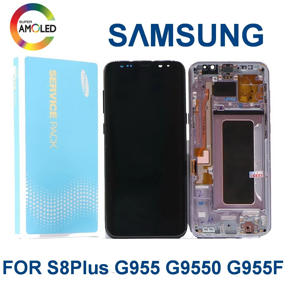Супер AMOLED S8 с черными точками для SAMSUNG Galaxy S8 G950 G950F дисплей S8Plus G955 G955F ...
