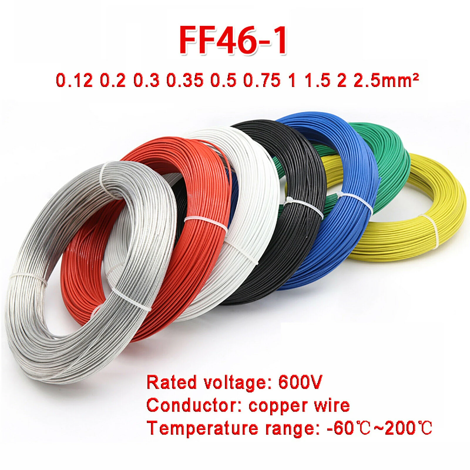 1/2/5m Ff46-1 Multi-pronged Electric Wire Copper Wire 0.12 0.2 0.3 0.35 0.5 0.75 1 1.5 2 2.5 ...