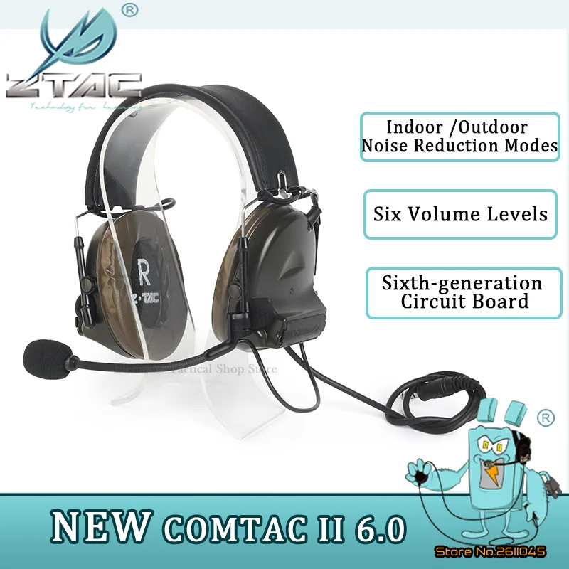 Z Tac Softair Tactical Headphones For Hunting Comtac Ii 2 Modes Noise ...